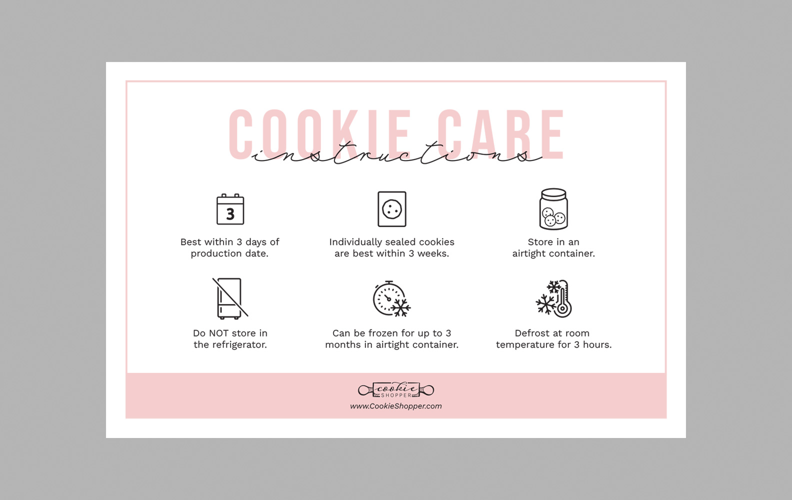 "Cookie Care Card" Printable File - Cookie Shopper