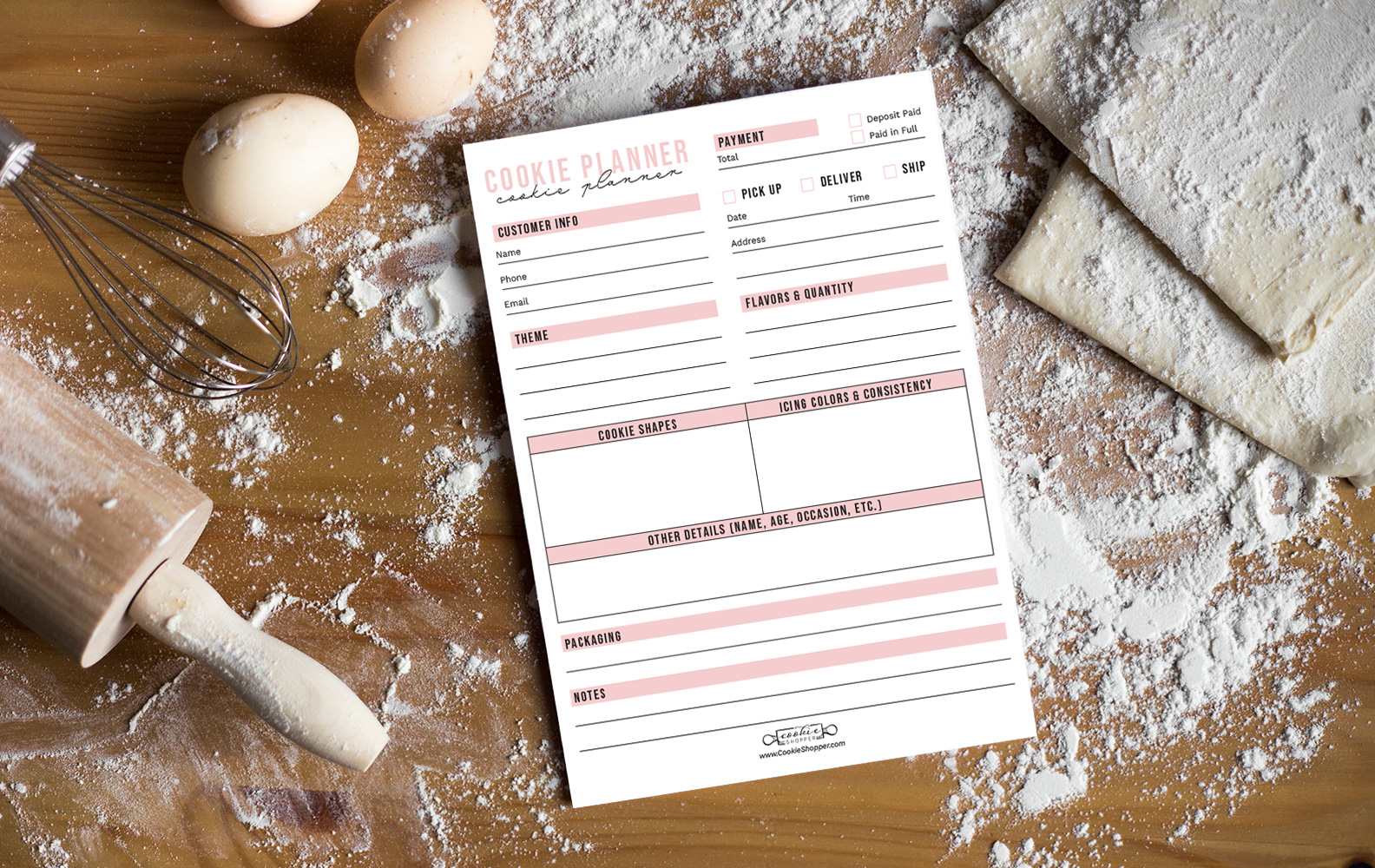 "Cookie Planner" Printable Order Form - Cookie Shopper