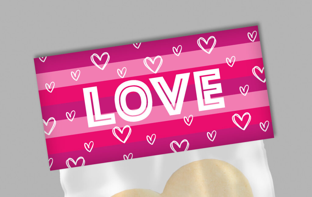 "Love" Printable Cookie Bag Topper - Cookie Shopper